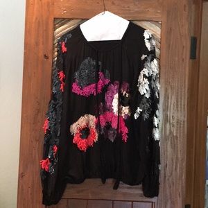 Lanvin | Tops | Lanvin Silk And Sequin Top | Poshmark